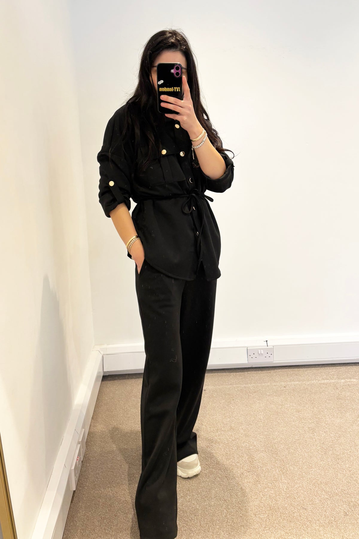 Button Tie Up Lounge Set - Black – JYY London